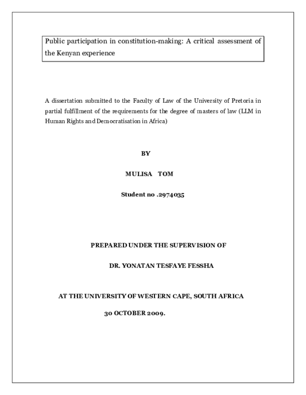 (PDF) Public participation in constitution-making: A critical ...