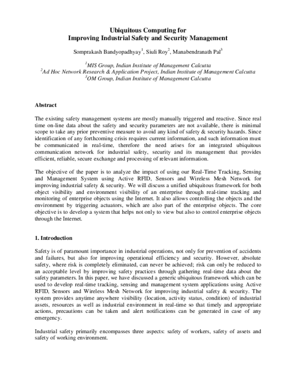 (PDF) Ubiquitous Computing for Improving Industrial Safety and Security ...