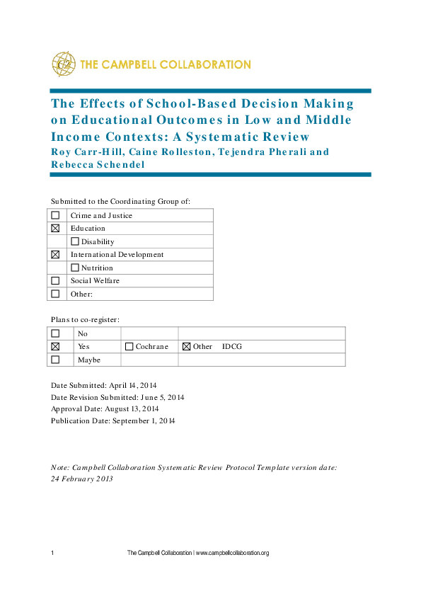 (PDF) The effects of school-based decision-making on educational ...
