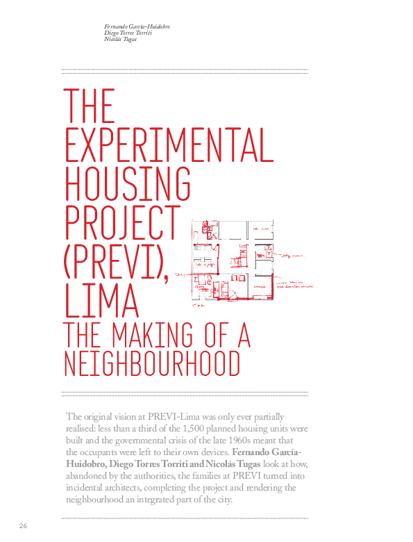 (PDF) The Experimental Housing Project (PREVI), Lima: The Making of a ...