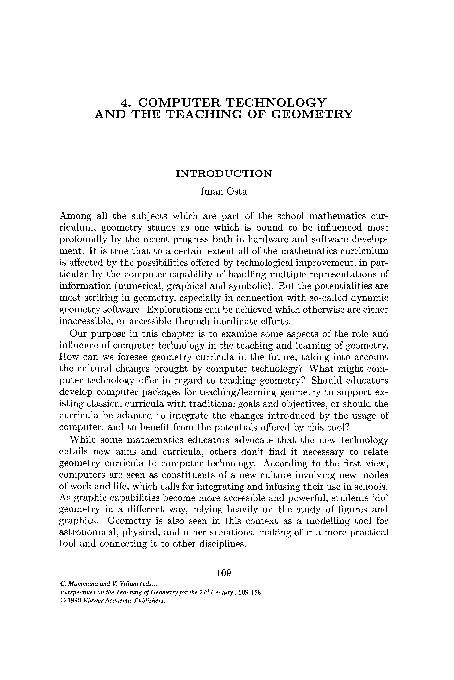 (PDF) Computer Technology and the Teaching of Geometry | Bernard ...