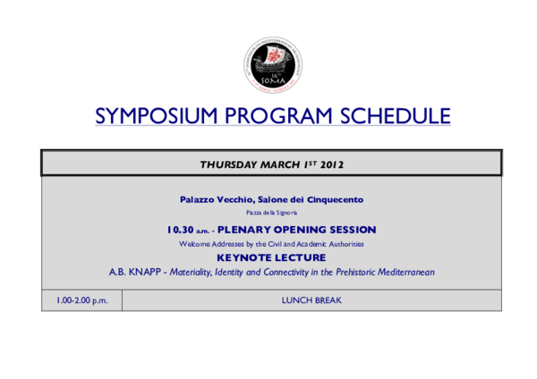 (PDF) Symposium program schedule