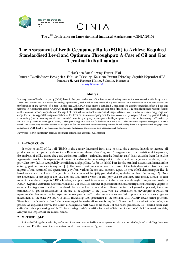(PDF) The Assessment of Berth Occupancy Ratio (BOR) to Achieve Required ...