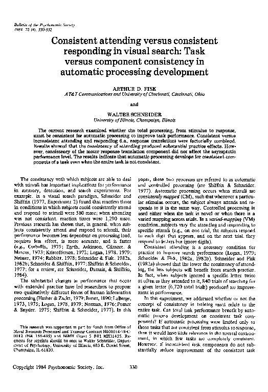 (PDF) Consistent attending versus consistent responding in visual ...