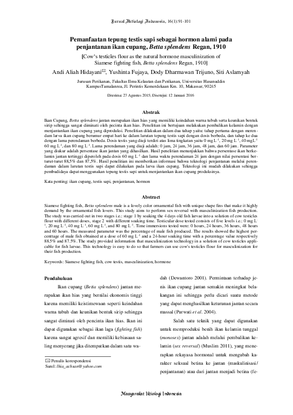 (PDF) Pemanfaatan Tepung Testis Sapi Sebagai Hormon Alami Pada ...