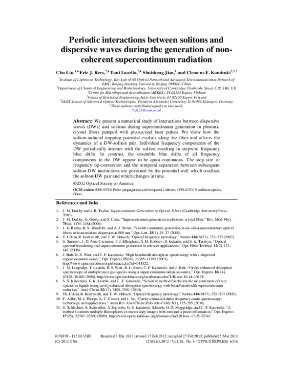 (PDF) Periodic interactions between solitons and dispersive waves ...