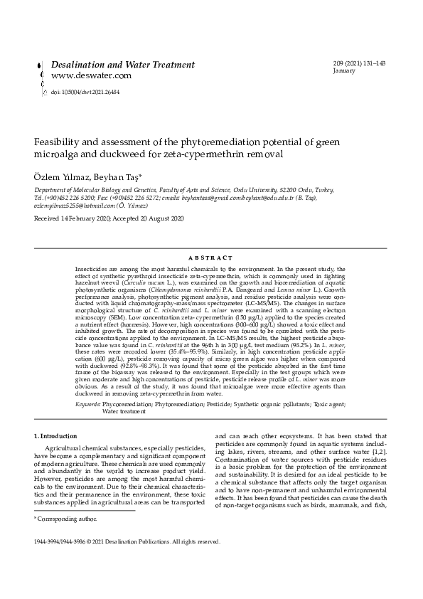 (PDF) Feasibility and assessment of the phytoremediation potential of ...