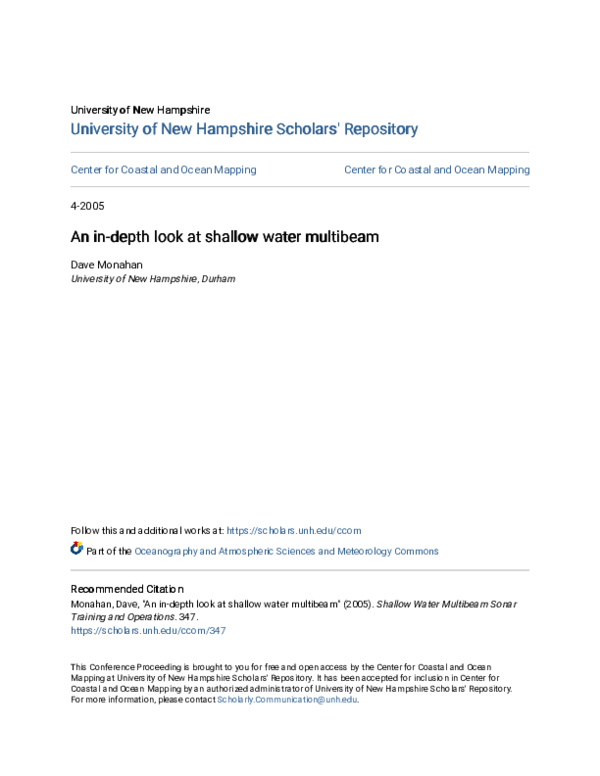 (PDF) An in-depth look at shallow water multibeam