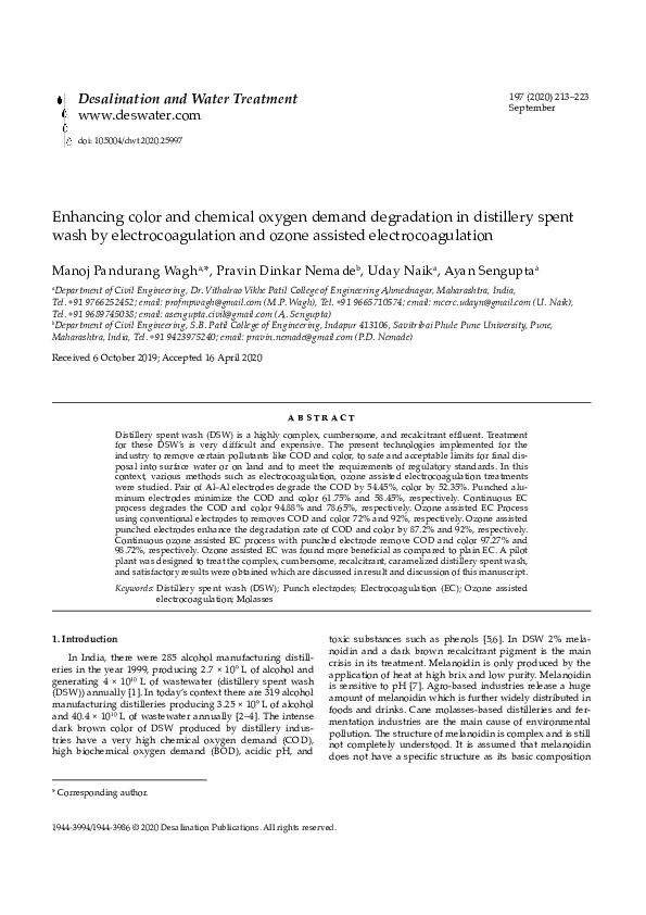 (PDF) Enhancing color and chemical oxygen demand degradation in ...