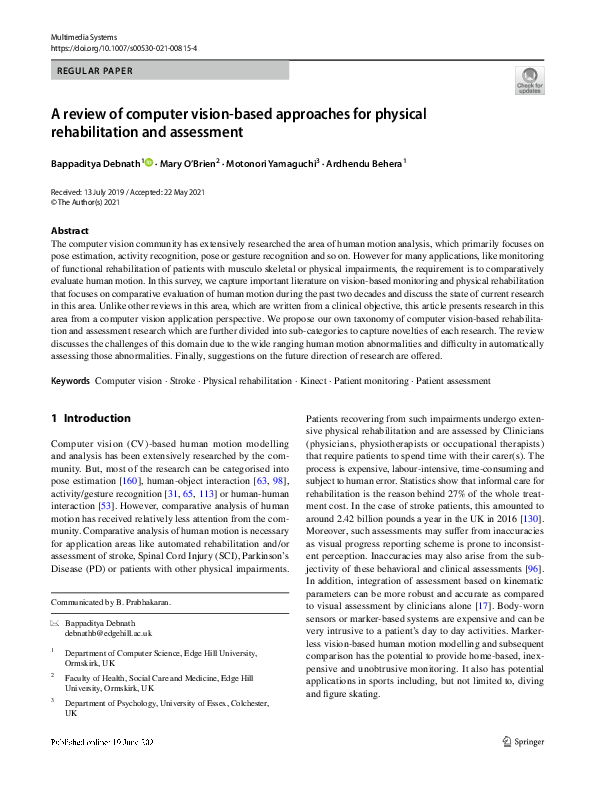 (PDF) A review of computer vision-based approaches for physical ...