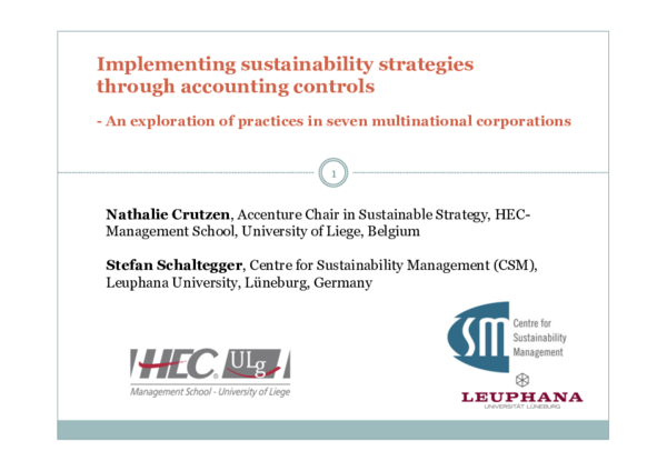 (PDF) Implementing sustainability strategies through accounting ... (PDF) Implementing sustainability strategies through accounting ...
