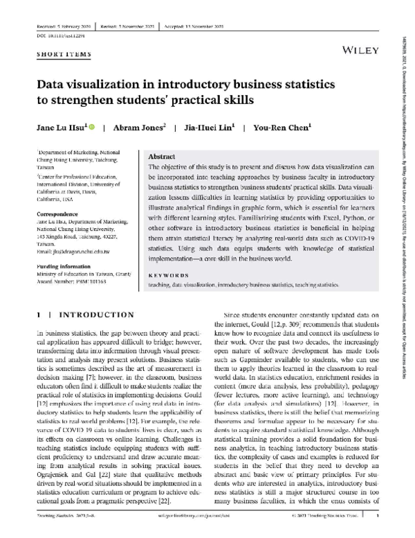 (PDF) Data visualization in introductory busi... strengthen students_ practical skills