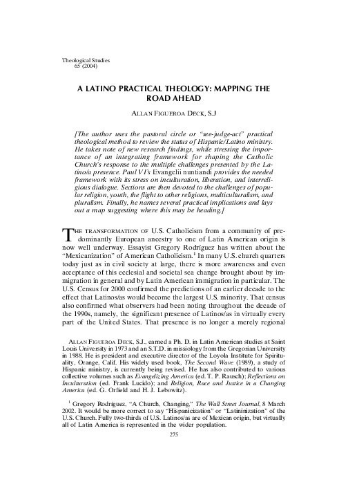 (PDF) A Latino Practical Theology: Mapping the Road Ahead