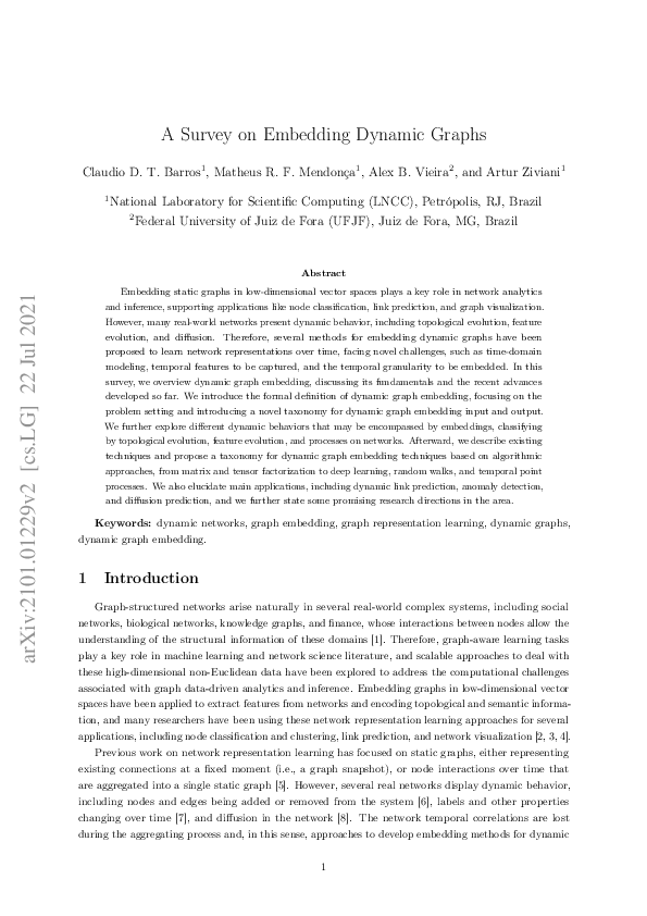 (PDF) A Survey on Embedding Dynamic Graphs