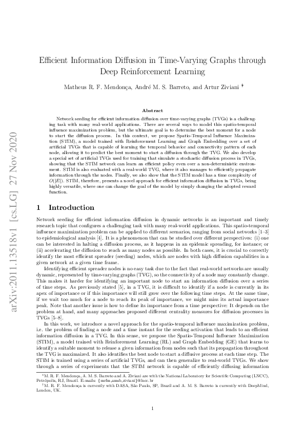 (PDF) Efficient Information Diffusion in Time-Varying Graphs through ...