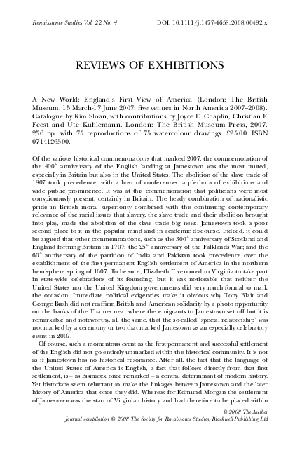 (PDF) A New World: England's First View of America