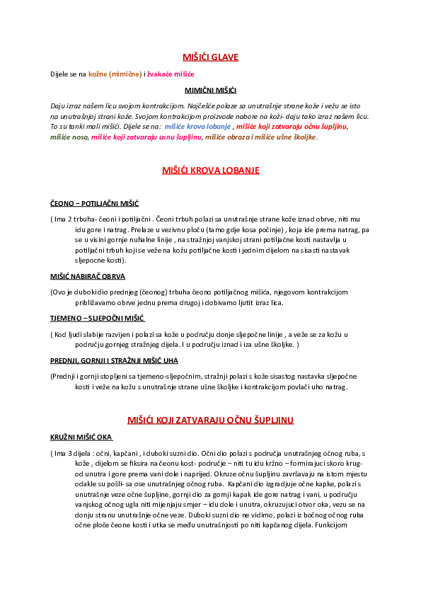 (DOC) Plastična anatomija II - skripta