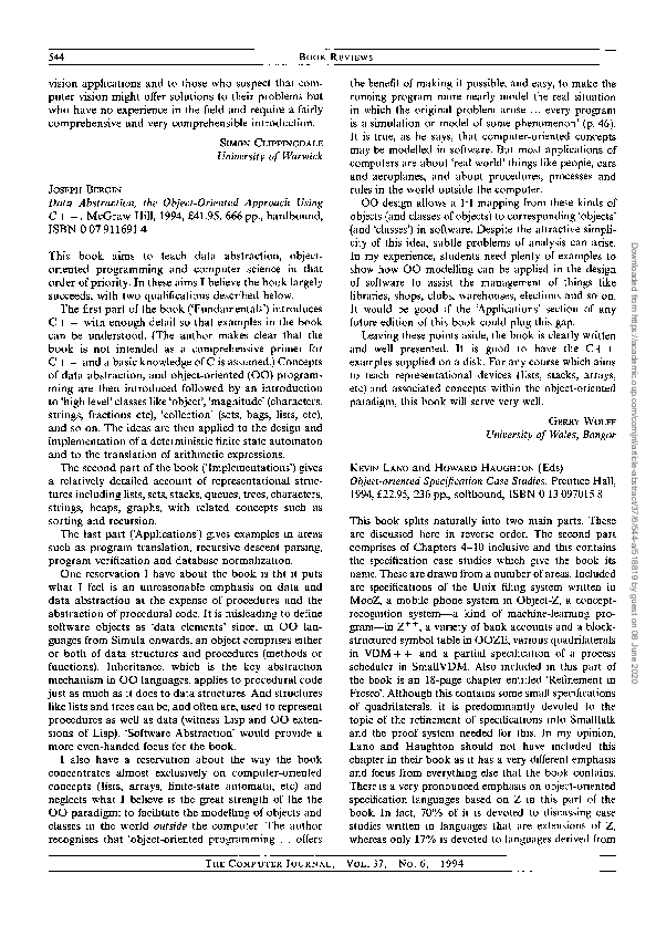 (PDF) Object-oriented specification case studies