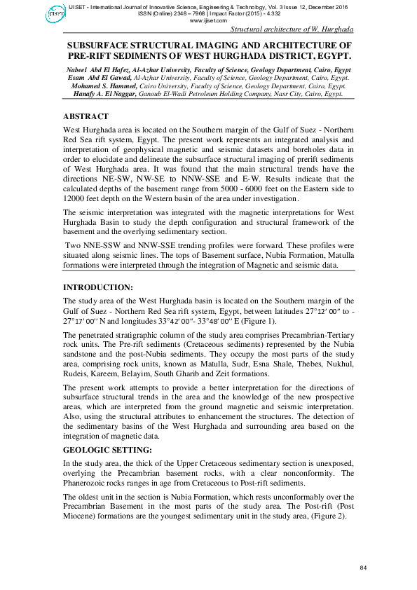 (PDF) Structural architecture of W. Hurghada SUBSURFACE STRUCTURAL IMAGING AND ARCHITECTURE OF ...