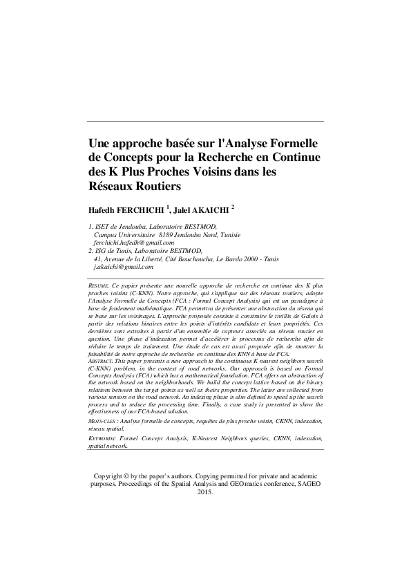 (PDF) Une approche basée sur l'analyse formelle de concepts pour la ...