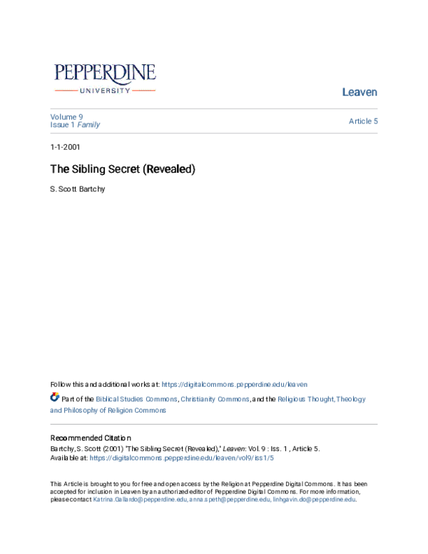 (PDF) The Sibling Secret (Revealed)