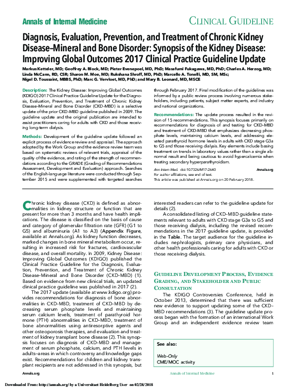 (PDF) Diagnosis, Evaluation, Prevention, and Treatment of Chronic ...