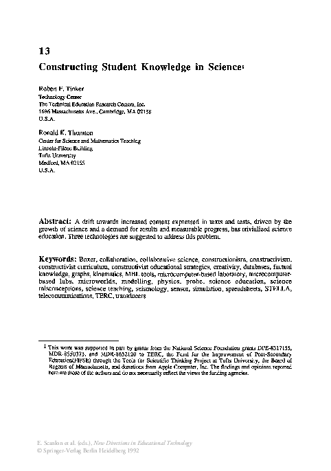 (PDF) Constructing student knowledge in science