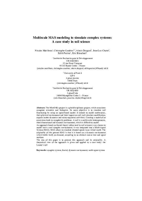 (PDF) Multiscale MAS modeling to simulate complex systems: A case study ...