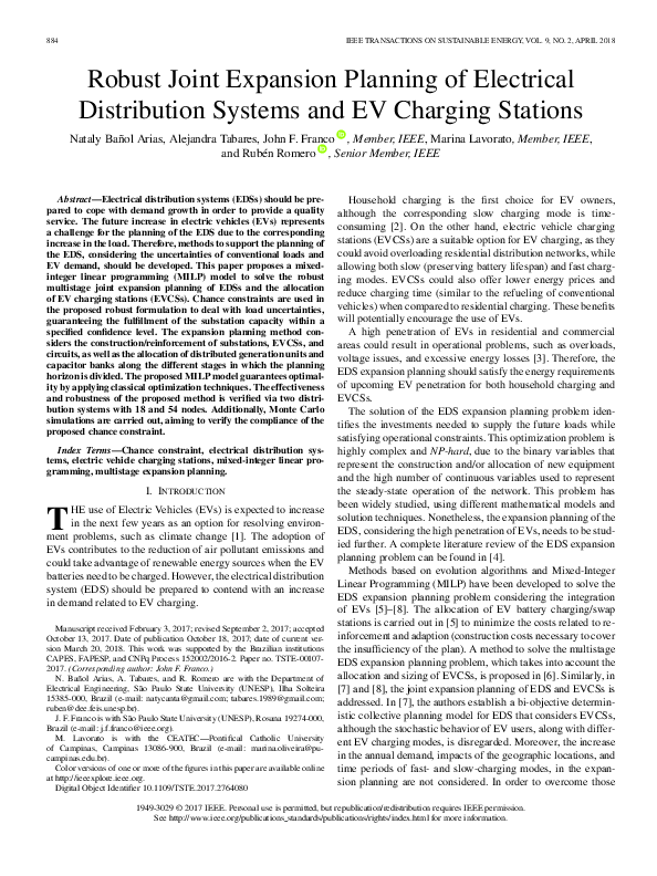 (PDF) Robust Joint Expansion Planning of Electrical Distribution ...