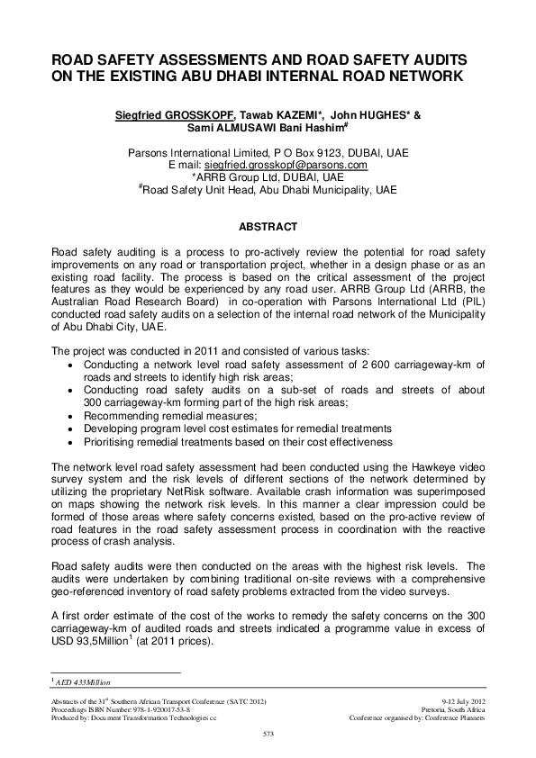 (PDF) Road safety assessments and road safety audits on the existing ...