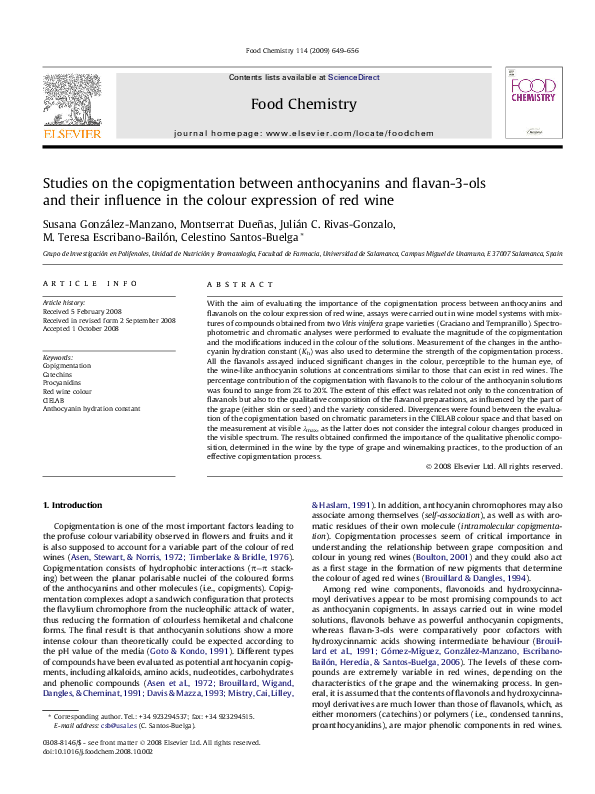 (PDF) Studies on the copigmentation between anthocyanins and flavan-3 ...