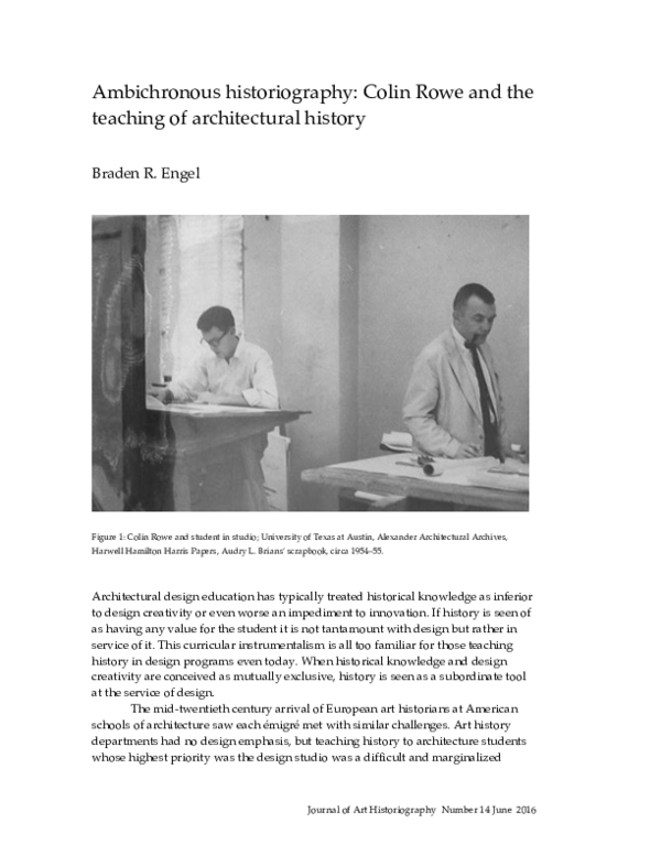 (PDF) Ambichronous Historiography: Colin Rowe and the Teaching of ...