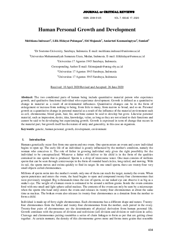(PDF) Human Personal Growth and Development