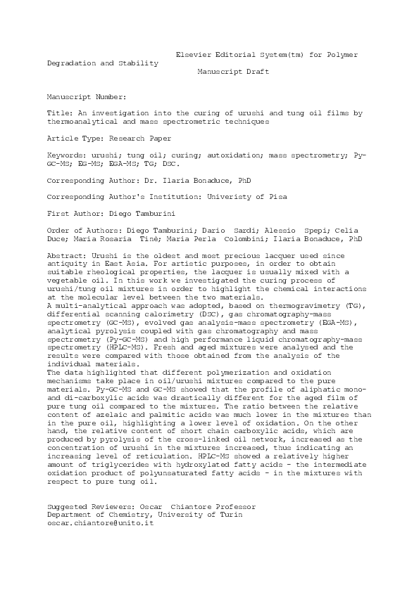 (PDF) Elsevier Editorial System(tm) for Polymer Degradation and ...