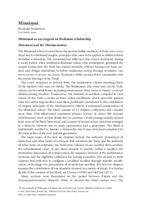 (PDF) Mīmāṃsā