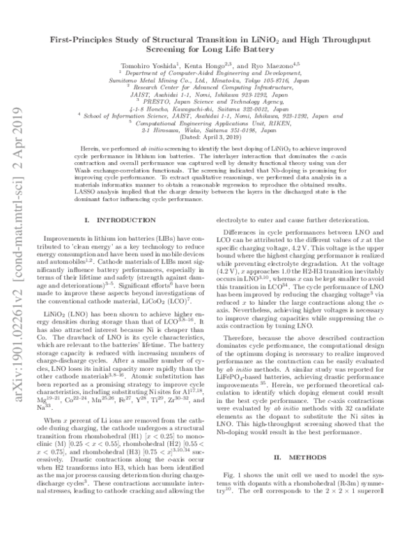 (PDF) First-Principles Study of Structural Transitions in LiNiO2 and ...