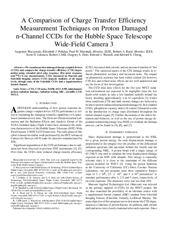 (PDF) A comparison of charge transfer efficiency measurement techniques ...