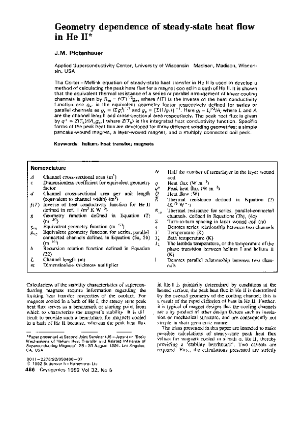 (PDF) Geometry dependence of steady-state heat flow in He II