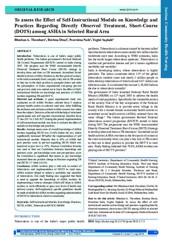 (PDF) To assess the Effect of Self-Instructional Module on Knowledge ...