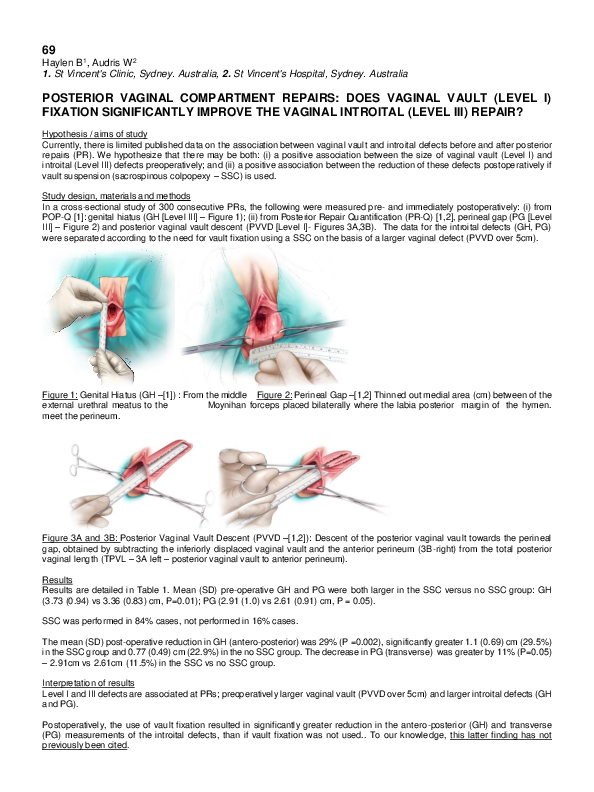 (PDF) Posterior vaginal compartment repairs: Does vaginal vault (level ...