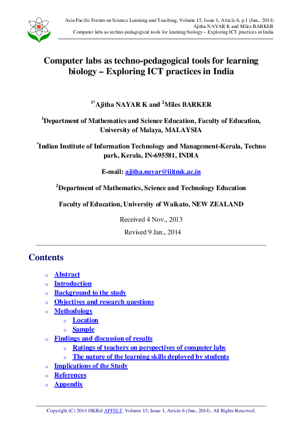(PDF) Computer Labs as Techno-Pedagogical Tools for Learning Biology ...
