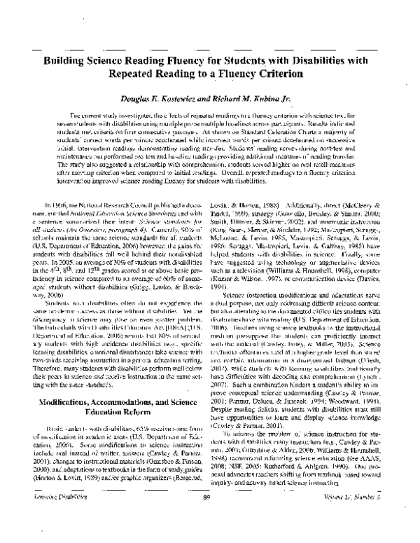 (PDF) Building Science Reading Fluency for Students with Disabilities ...
