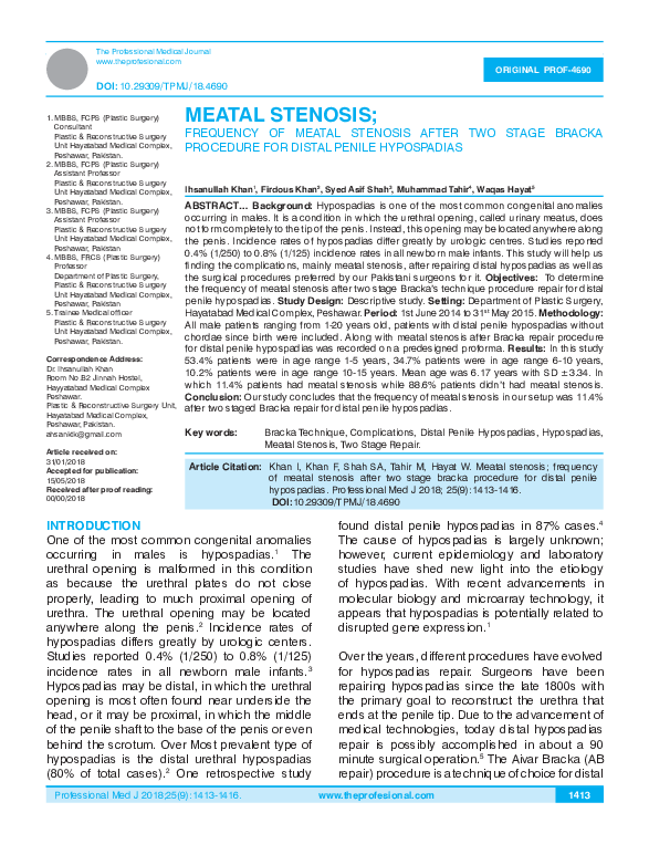 (PDF) Meatal Stenosis