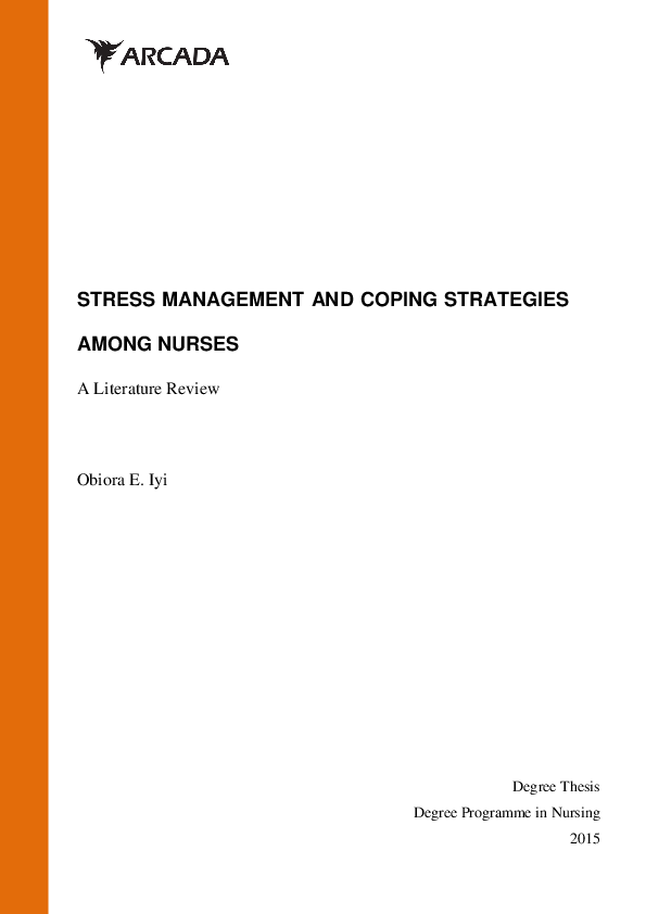(PDF) Stress Management and Coping Strategies among Nurses : A Literature Review