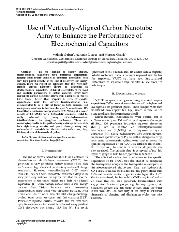 (PDF) Use of vertically-aligned carbon nanotube array to enhance the performance of ...