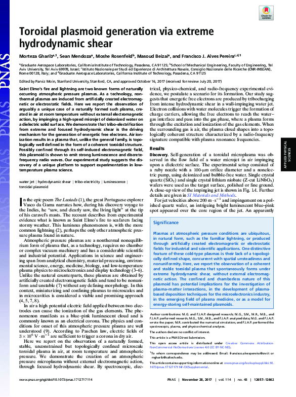 (PDF) Toroidal plasmoid generation via extreme hydrodynamic shear