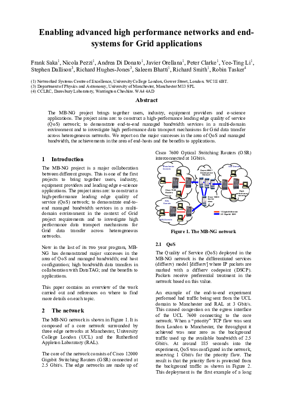(PDF) Enabling advanced high performance networks and end-systems for ...