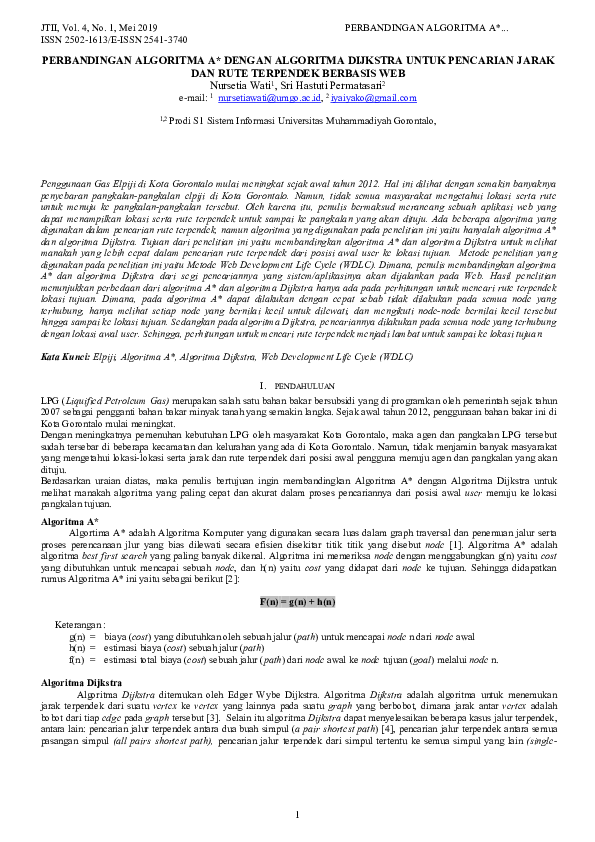 (PDF) Perbandingan Algoritma A* Dengan Algoritma Dijkstra Untuk ...