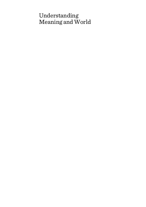 (PDF) Understanding Meaning and World: A Relook on Semantic Externalism