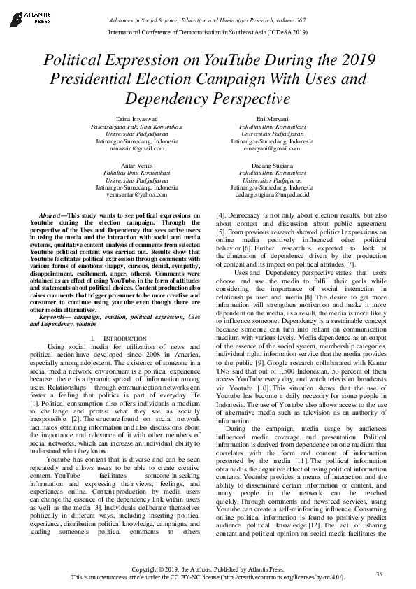 (PDF) Political Expression on YouTube During the 2019 Presidential ...